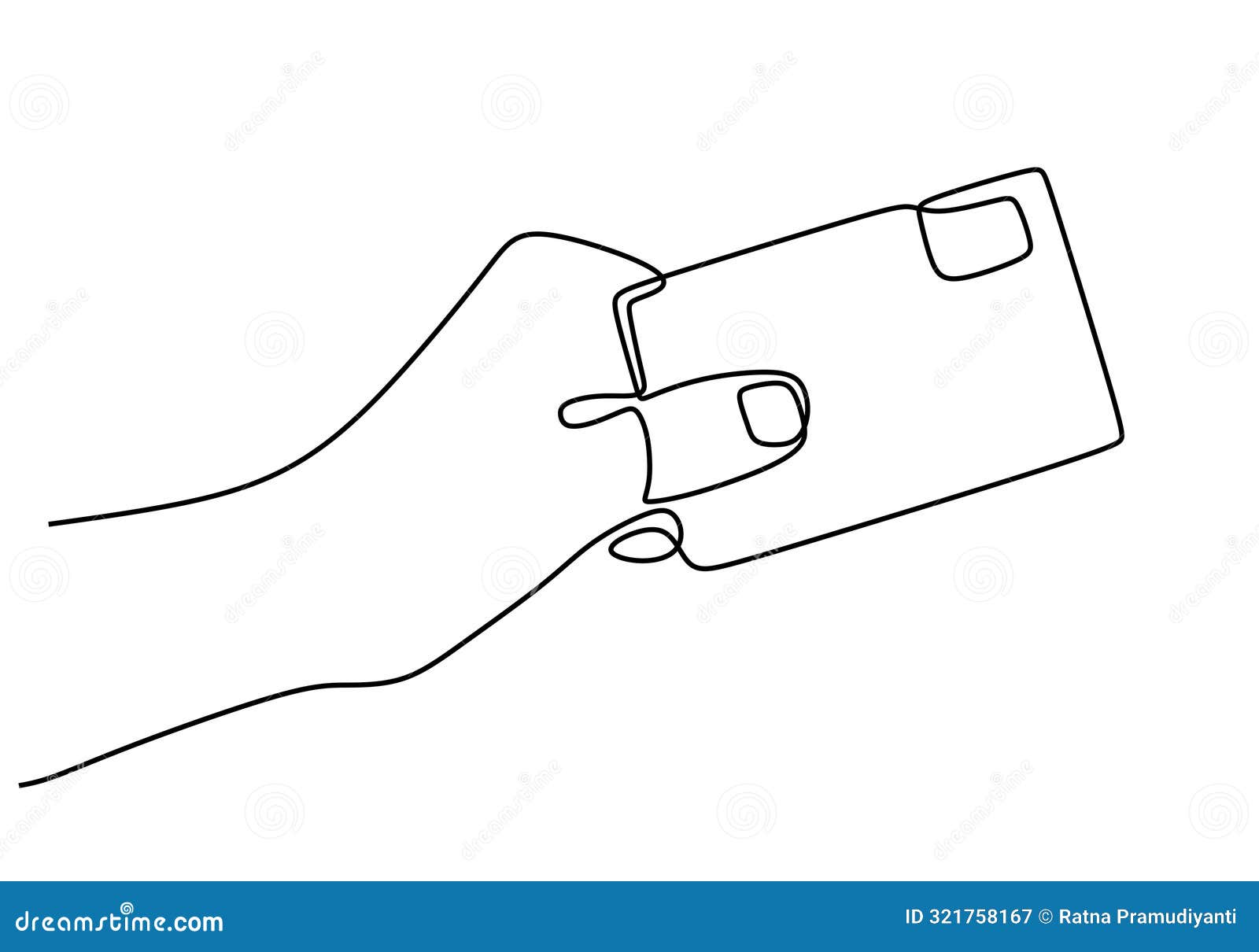 Continuous Line Drawing Hand Holding a Bank Credit Card Stock Vector ...