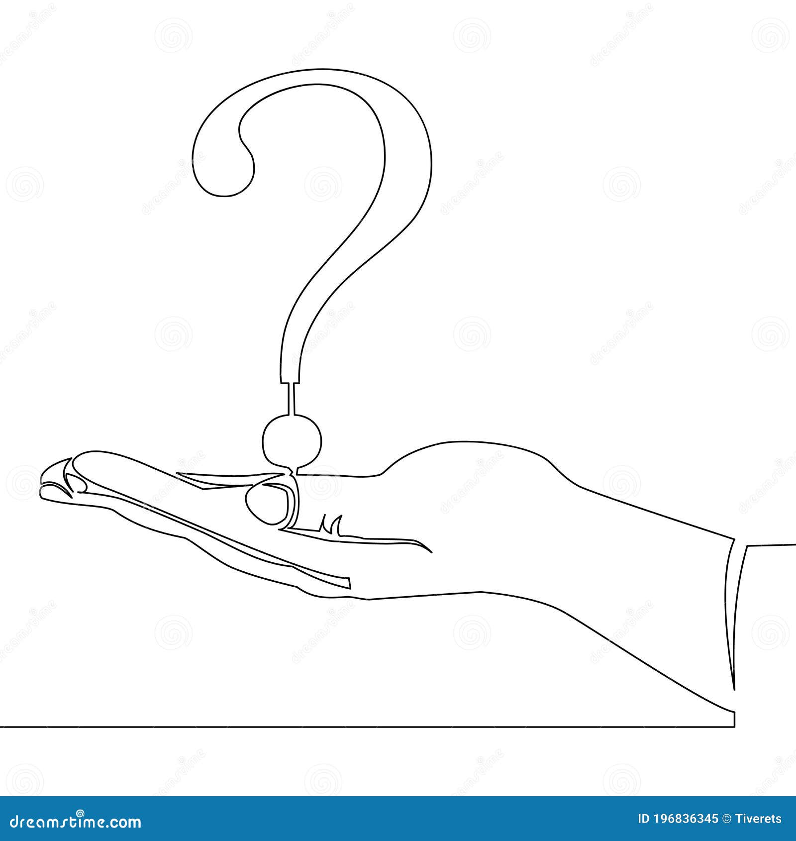 Continuous Line Drawing Hand Holding Question Mark Stock Vector ...