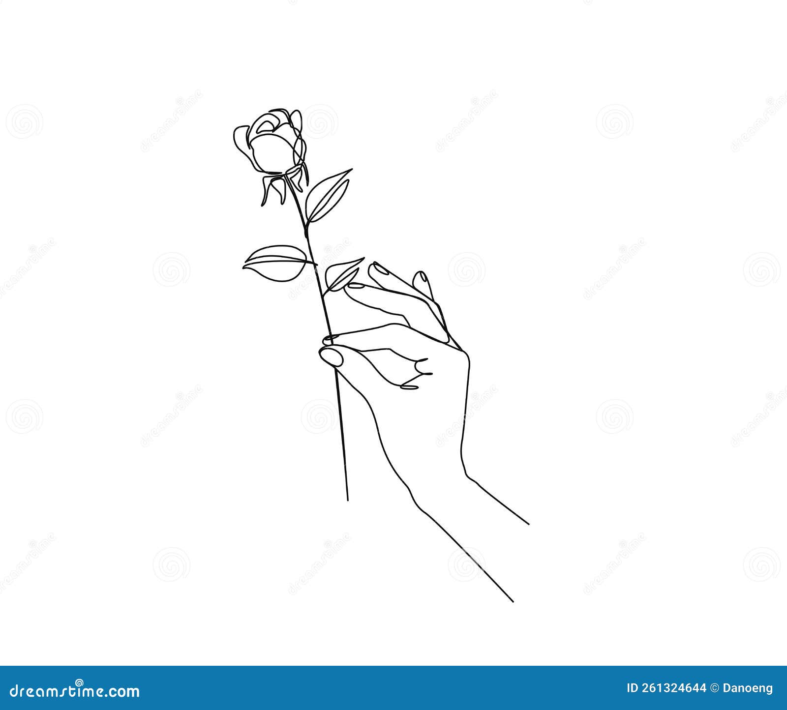 Continuous Line Drawing of Hand Holding Rose. Rose Flower Simple Line ... Continuous Line Drawing of Hand Holding Rose. Rose Flower Simple Line ...