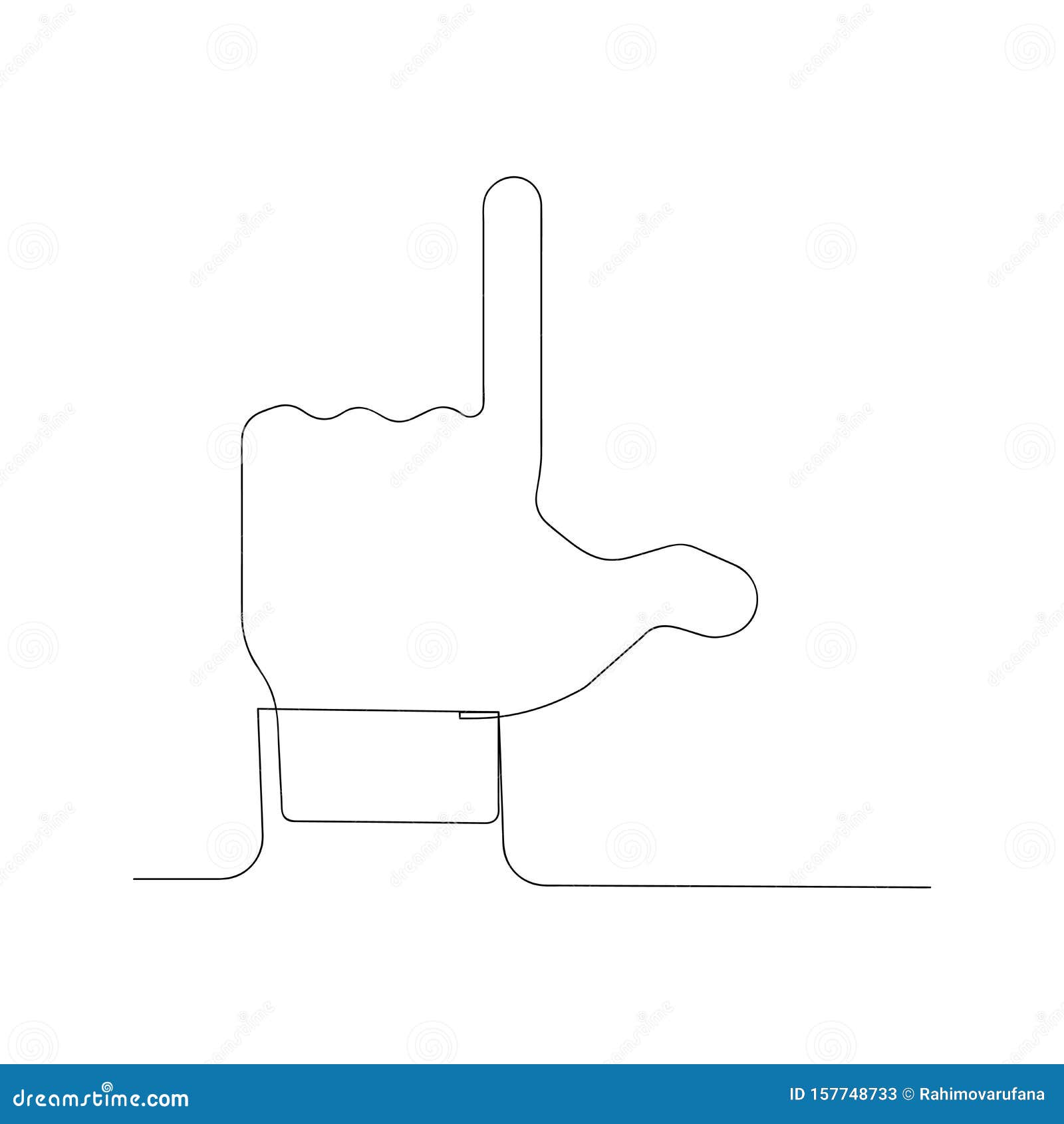 Continuous Line Drawing of Hand. Isolated Sketch Drawing of Hand Line ...