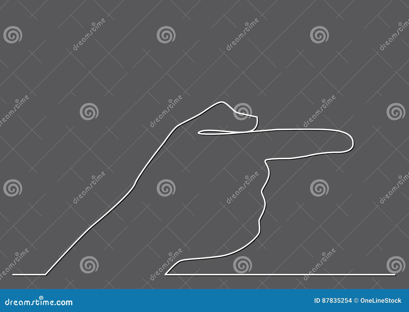 Continuous Line Drawing of Hand Pointing Direction Stock Vector ...