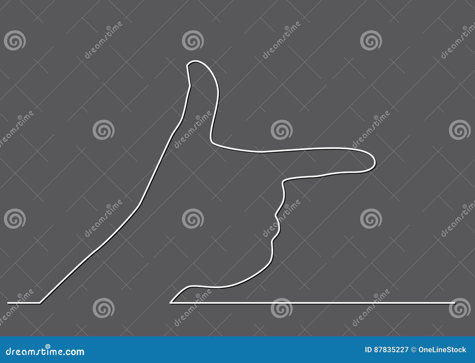Continuous Line Drawing of Hand Showing Direction Stock Vector ...
