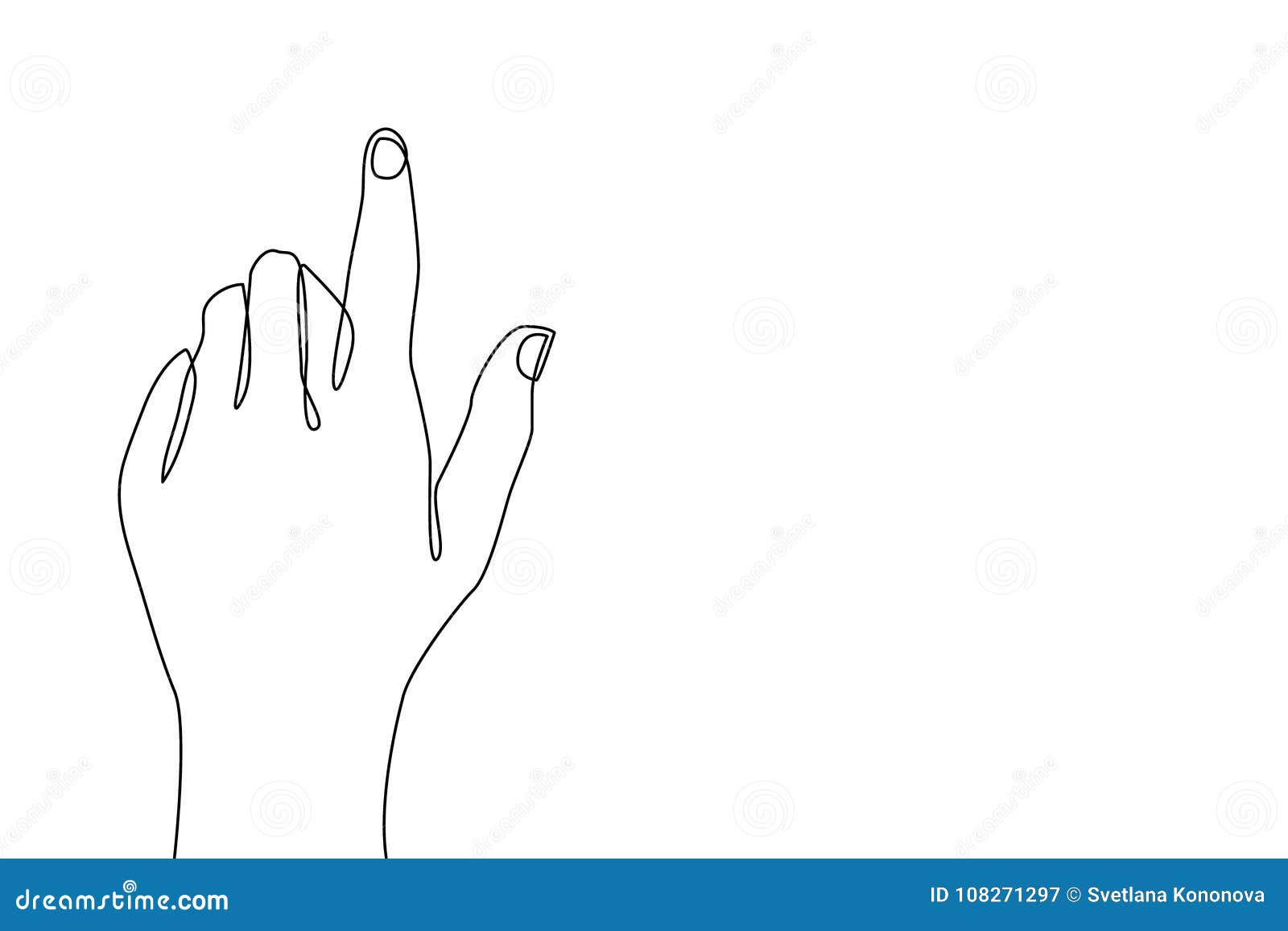 Finger up gesture. stock vector. Illustration of hand - 108271297