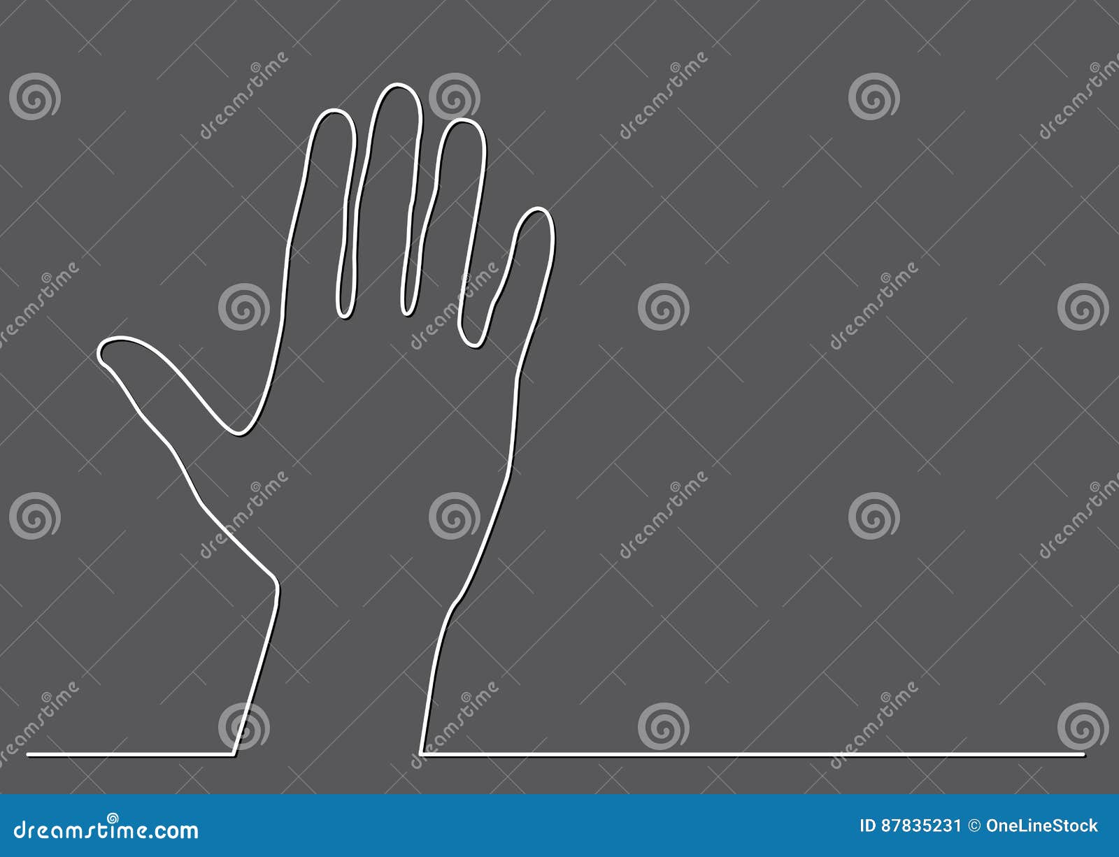 Continuous Line Drawing of Hand Waving Gesture Stock Vector ...