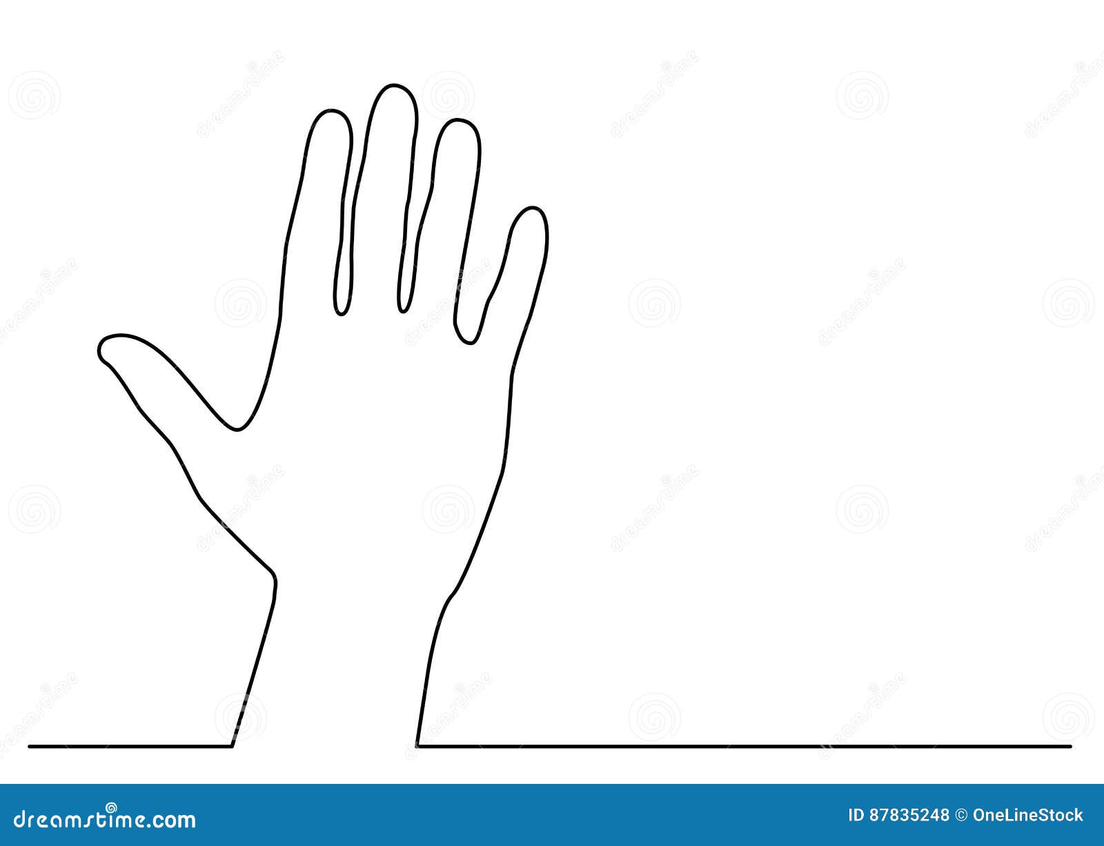 Continuous Line Drawing of Hand Waving Gesture Stock Vector ... Continuous Line Drawing of Hand Waving Gesture Stock Vector ...