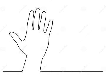 Continuous Line Drawing of Hand Waving Gesture Stock Vector ...