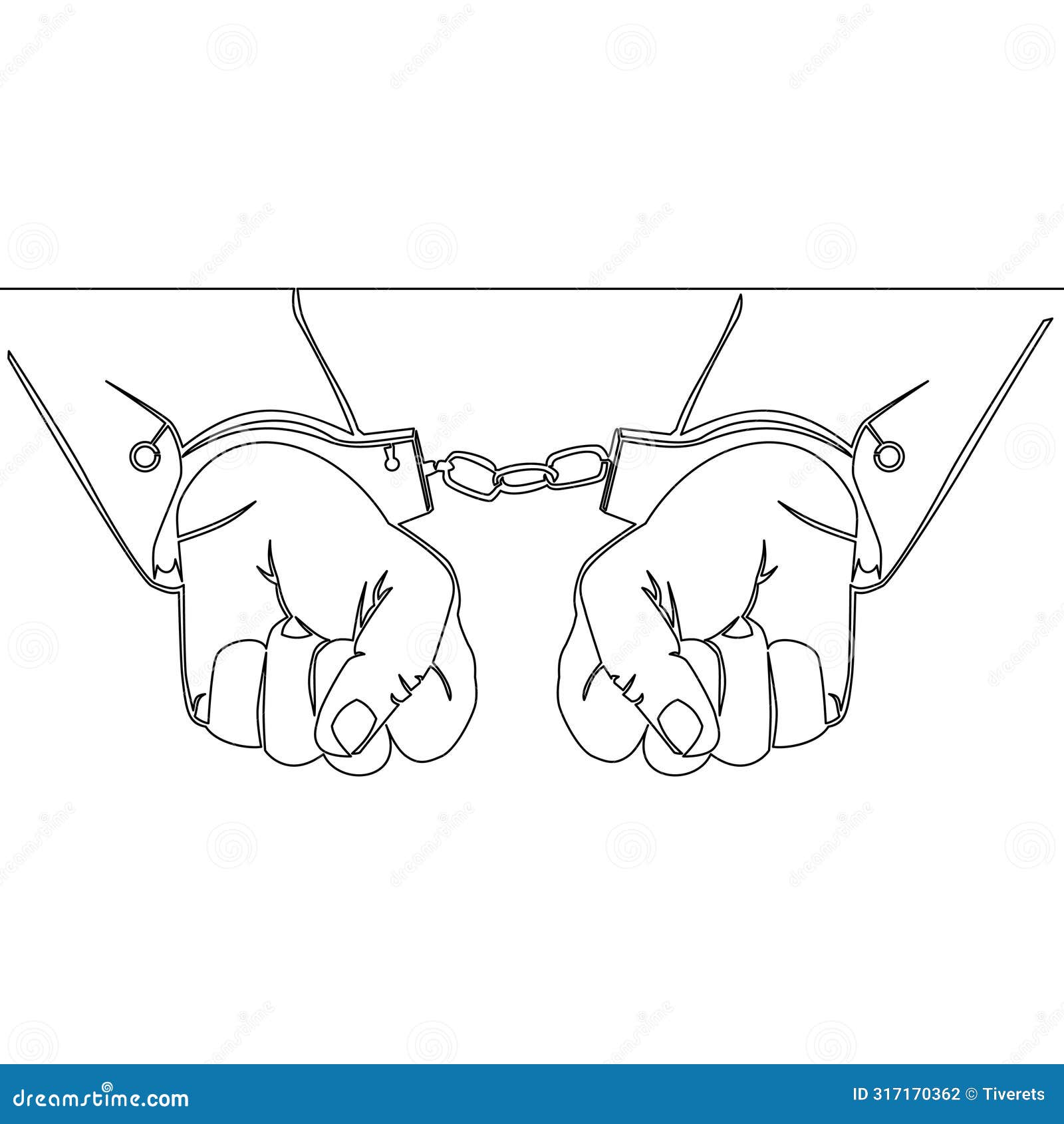 Line Art Of Handcuffed Hand Vector Illustration | CartoonDealer.com ...