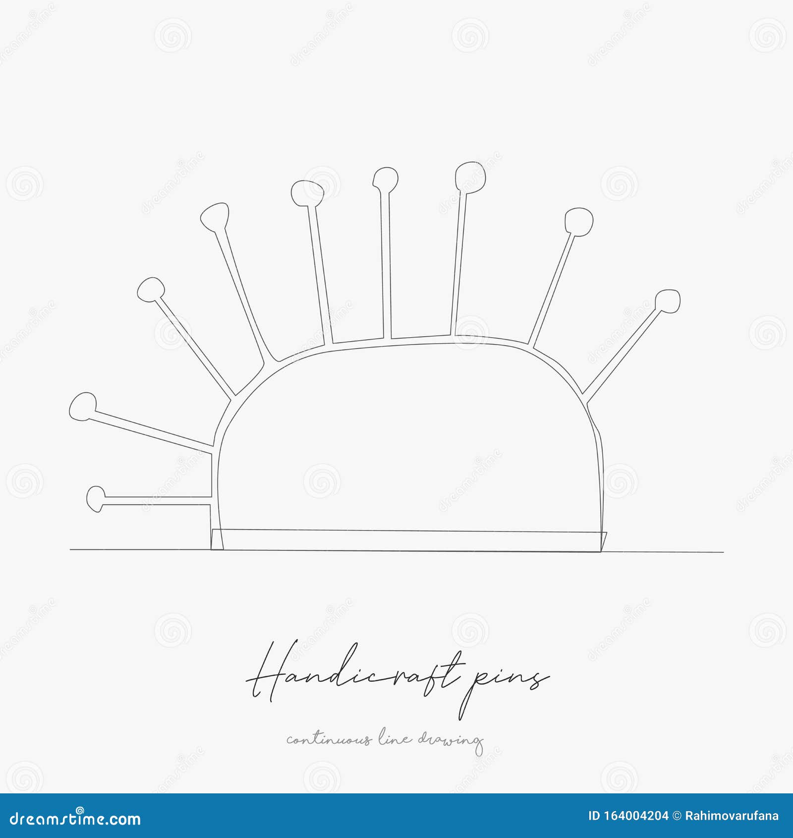 Continuous Line Drawing. Handicraft Pins. Simple Vector Illustration ...