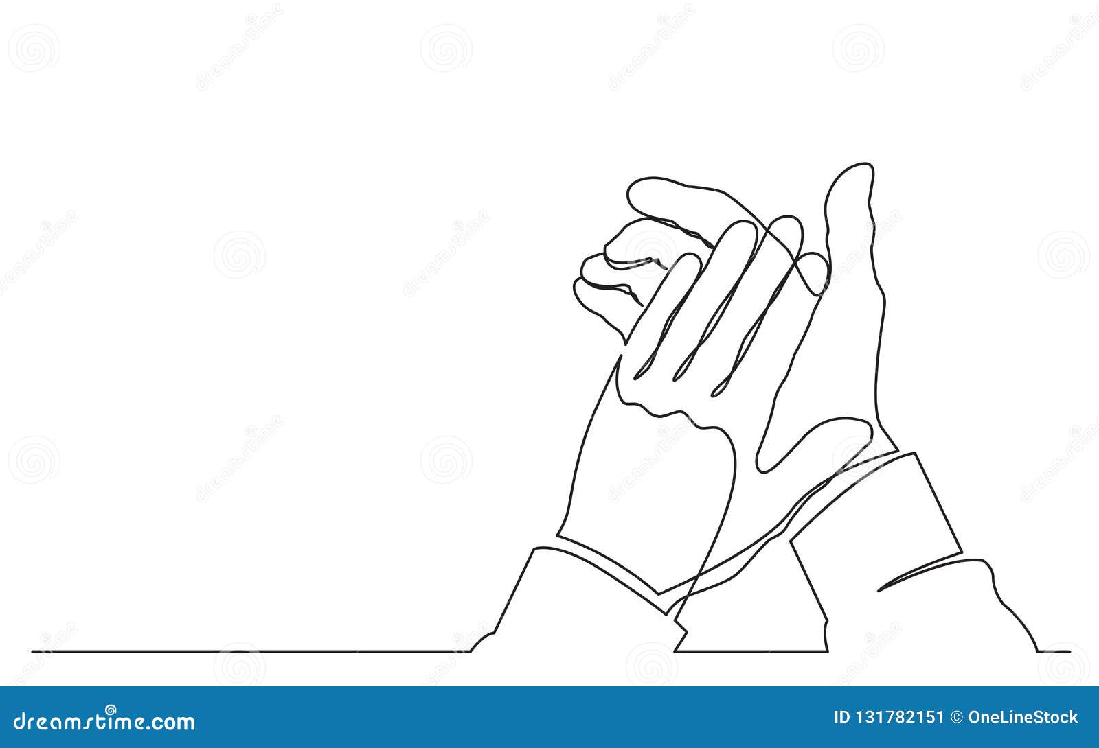 Continuous Line Drawing of Hands Applauding Stock Vector - Illustration ...