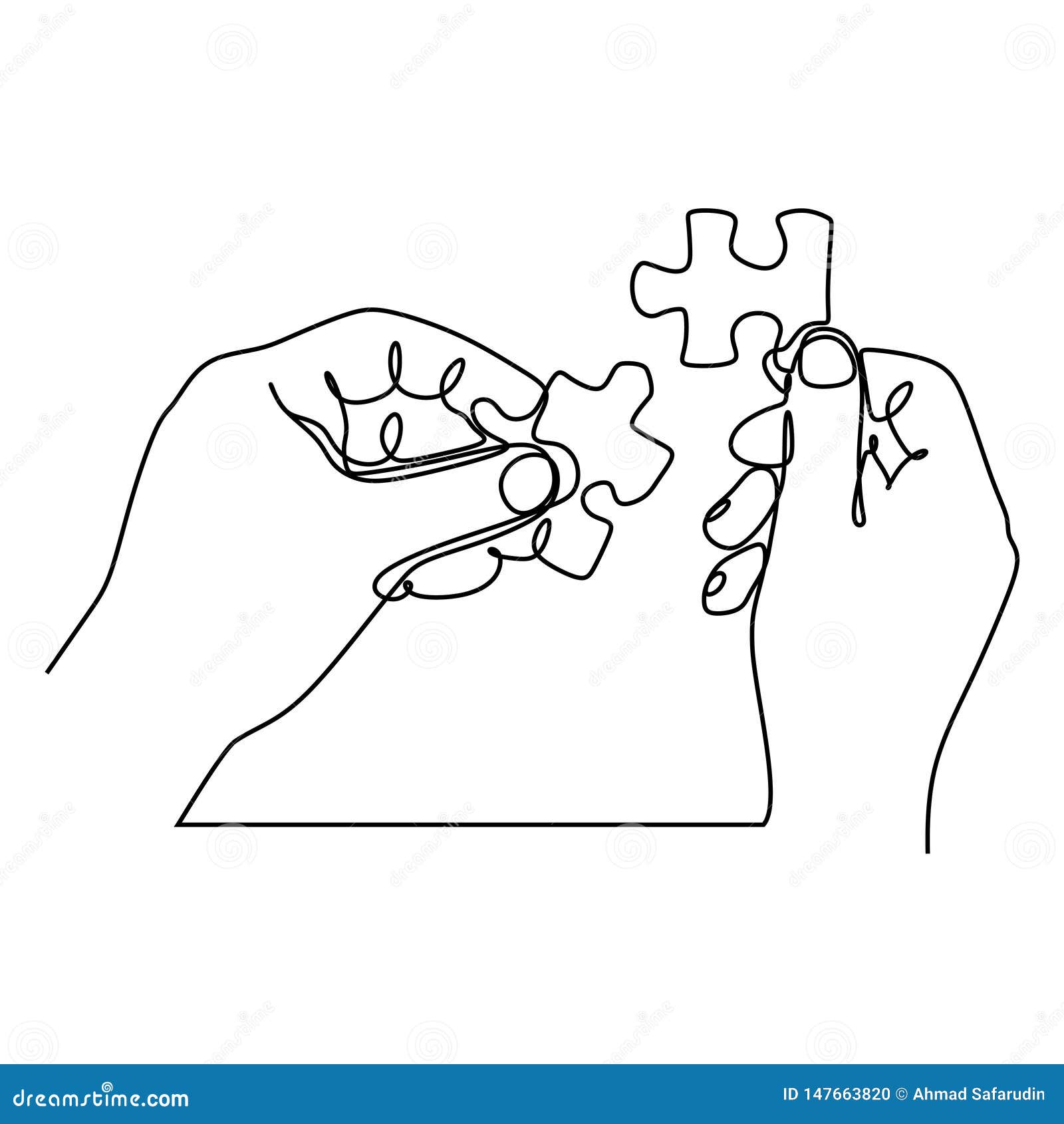 Continuous Line Drawing of Hands Solving Jigsaw Puzzle Minimalist ... Continuous Line Drawing of Hands Solving Jigsaw Puzzle Minimalist ...