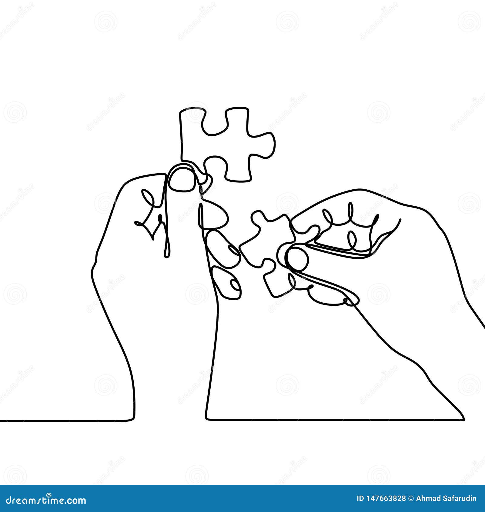 Continuous Line Drawing of Hands Solving Jigsaw Puzzle Minimalist ... Continuous Line Drawing of Hands Solving Jigsaw Puzzle Minimalist ...