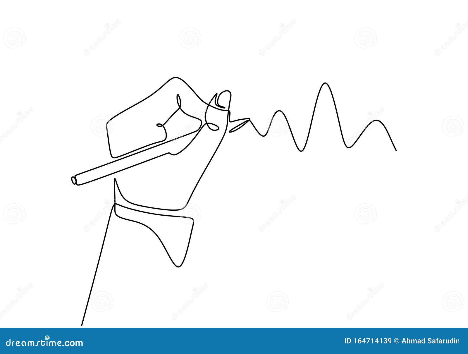 Continuous Line Drawing of Hands Writing Letter Vector Minimalism. One ...