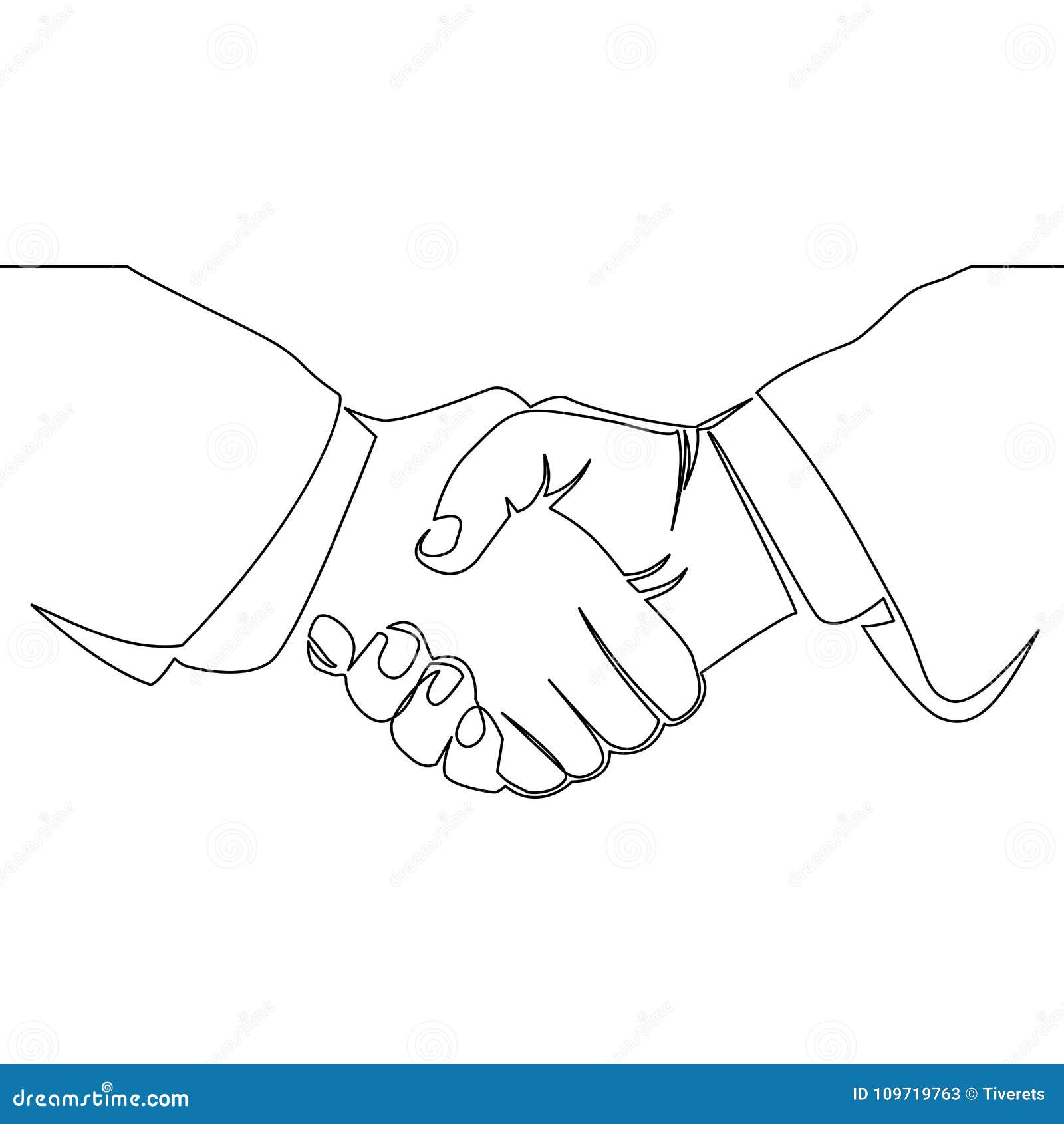 Oneline Handshake, Outline Simple Icon Or Logo Vector Illustration ...