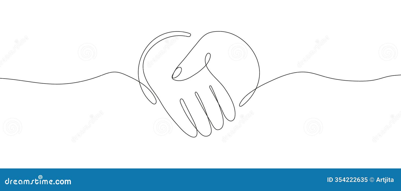 Continuous Line Drawing of a Handshake in the Shape of a Heart ...