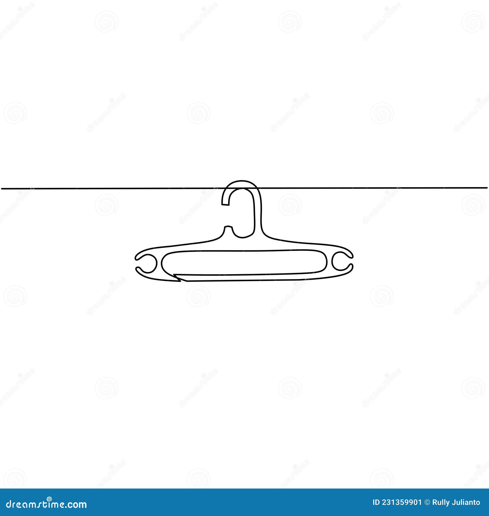 Continuous One Line Drawing of Hangers Stock Vector - Illustration of ...