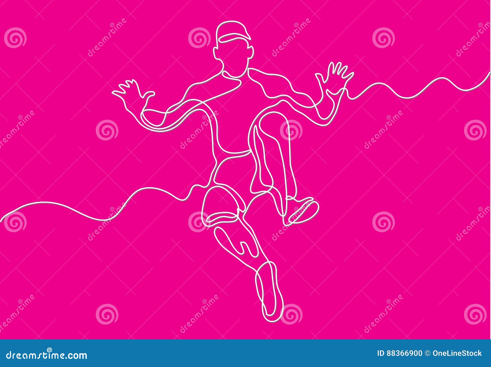 Continuous Line Drawing of Happy Guy Stock Vector - Illustration of ...