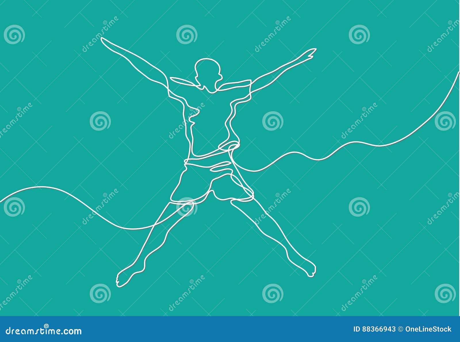 Continuous Line Drawing of Happy Guy Stock Vector - Illustration of ...