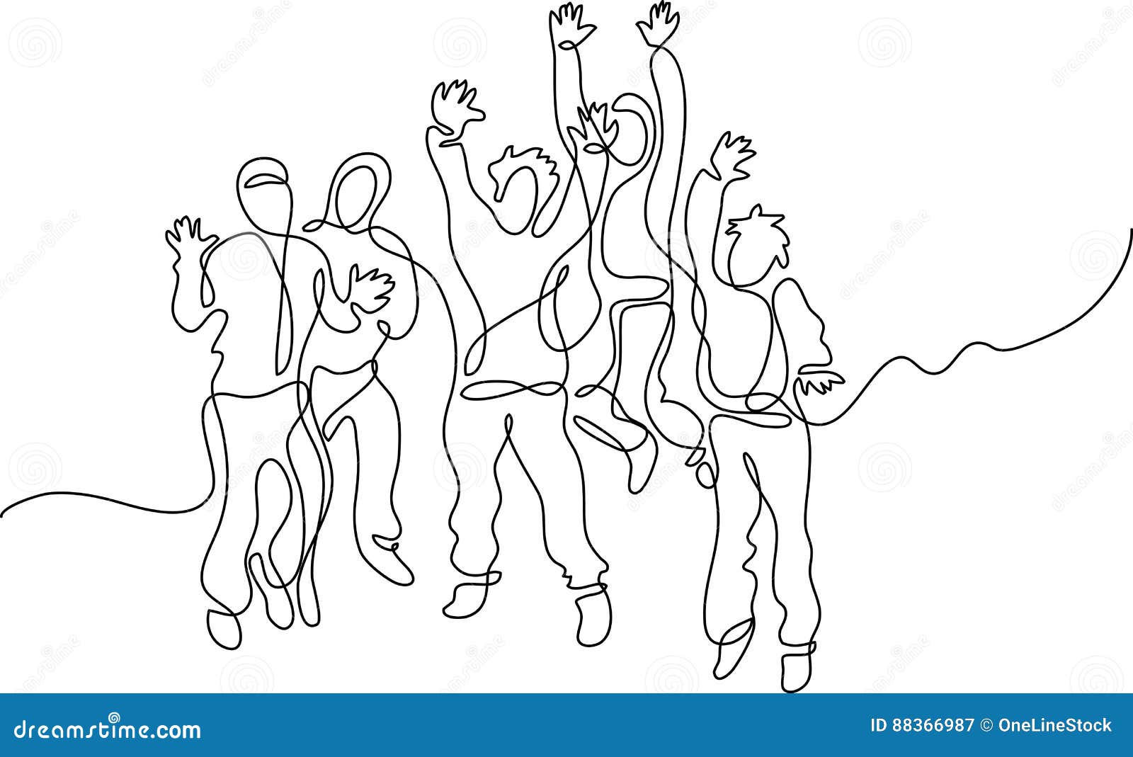 Continuous Line Drawing of Happy Guy Stock Vector - Illustration of ...