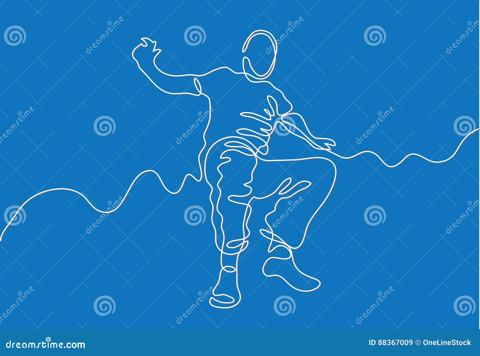 Continuous Line Drawing of Happy Guy Stock Vector - Illustration of ...