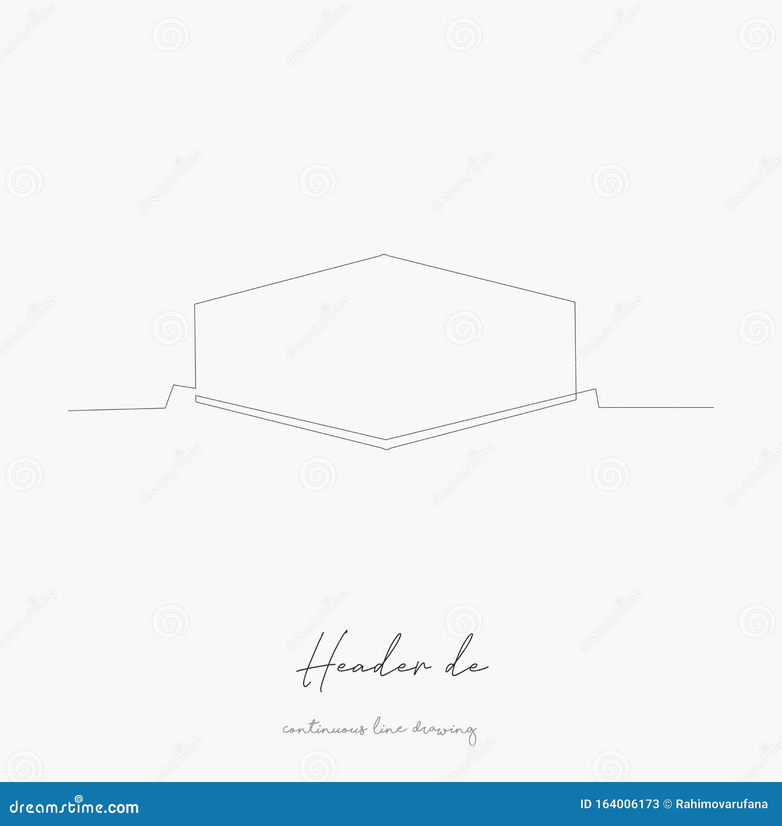 Continuous Line Drawing. Header De. Simple Vector Illustration. Header ...