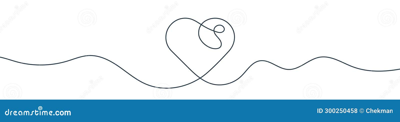 Continuous Line Drawing Of Heart Single Line Love Symbol Stock