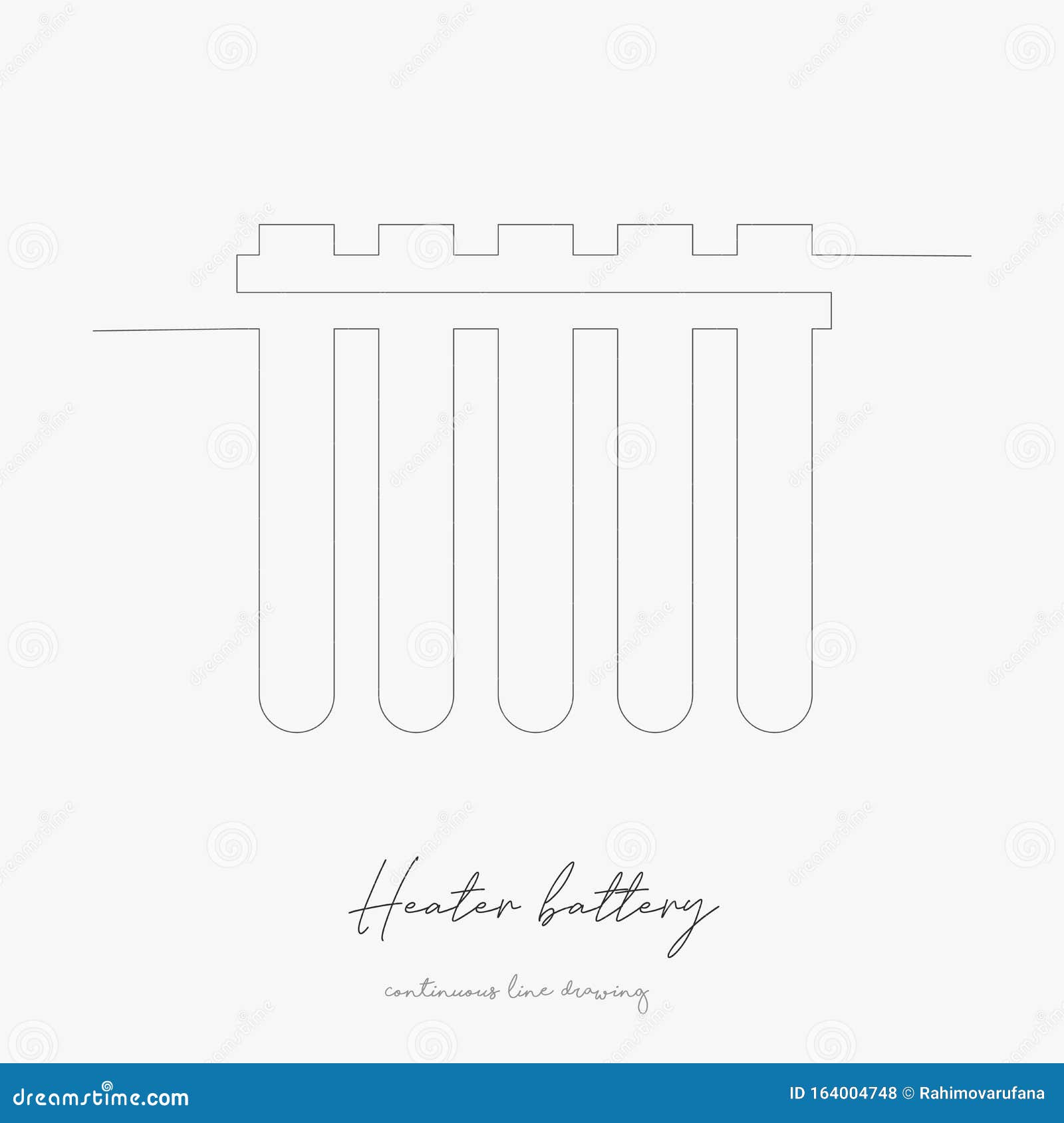 Continuous Line Drawing. Heater Battery. Simple Vector Illustration ...
