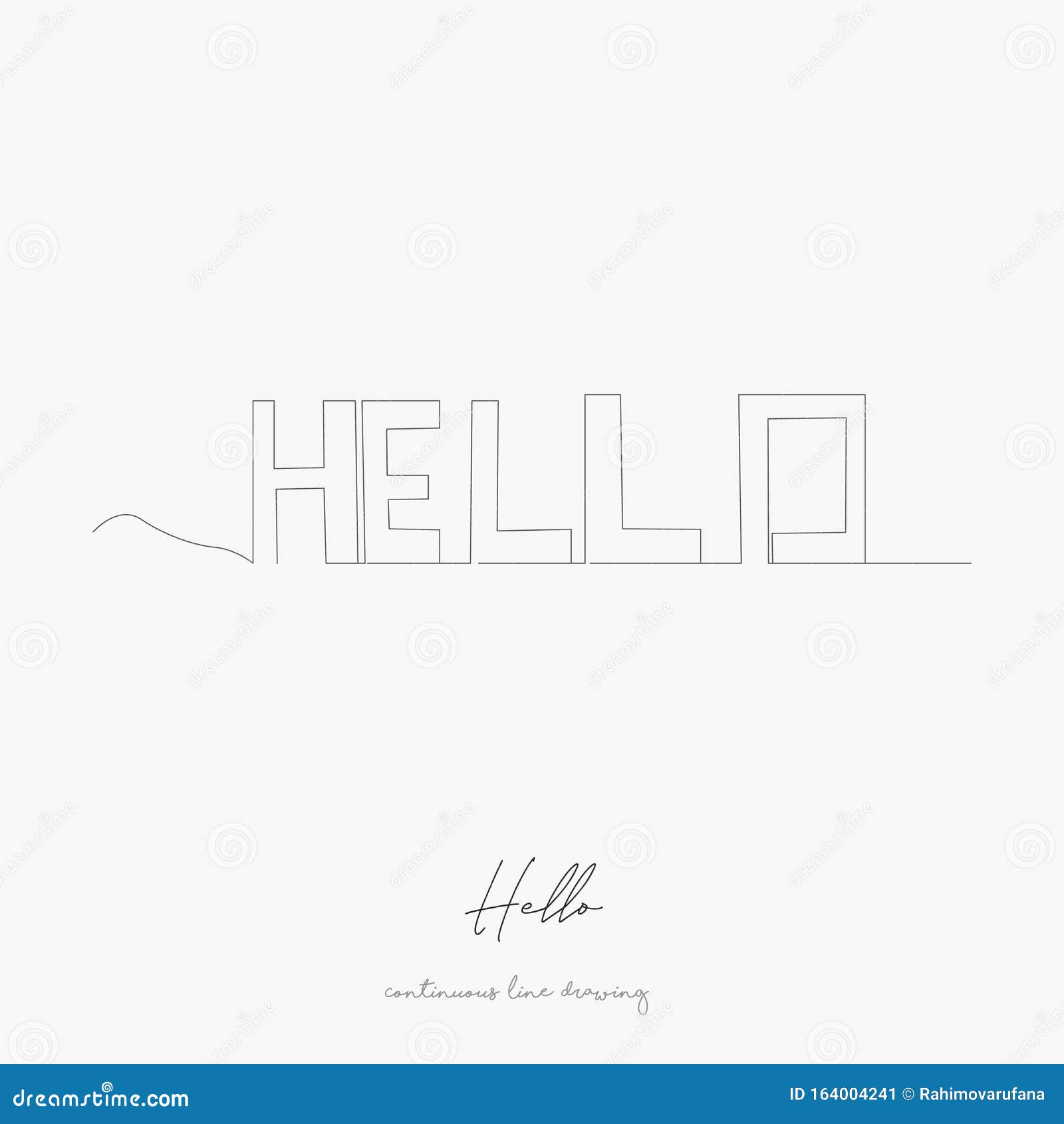 Continuous Line Drawing. Hello. Simple Vector Illustration. Hello ...