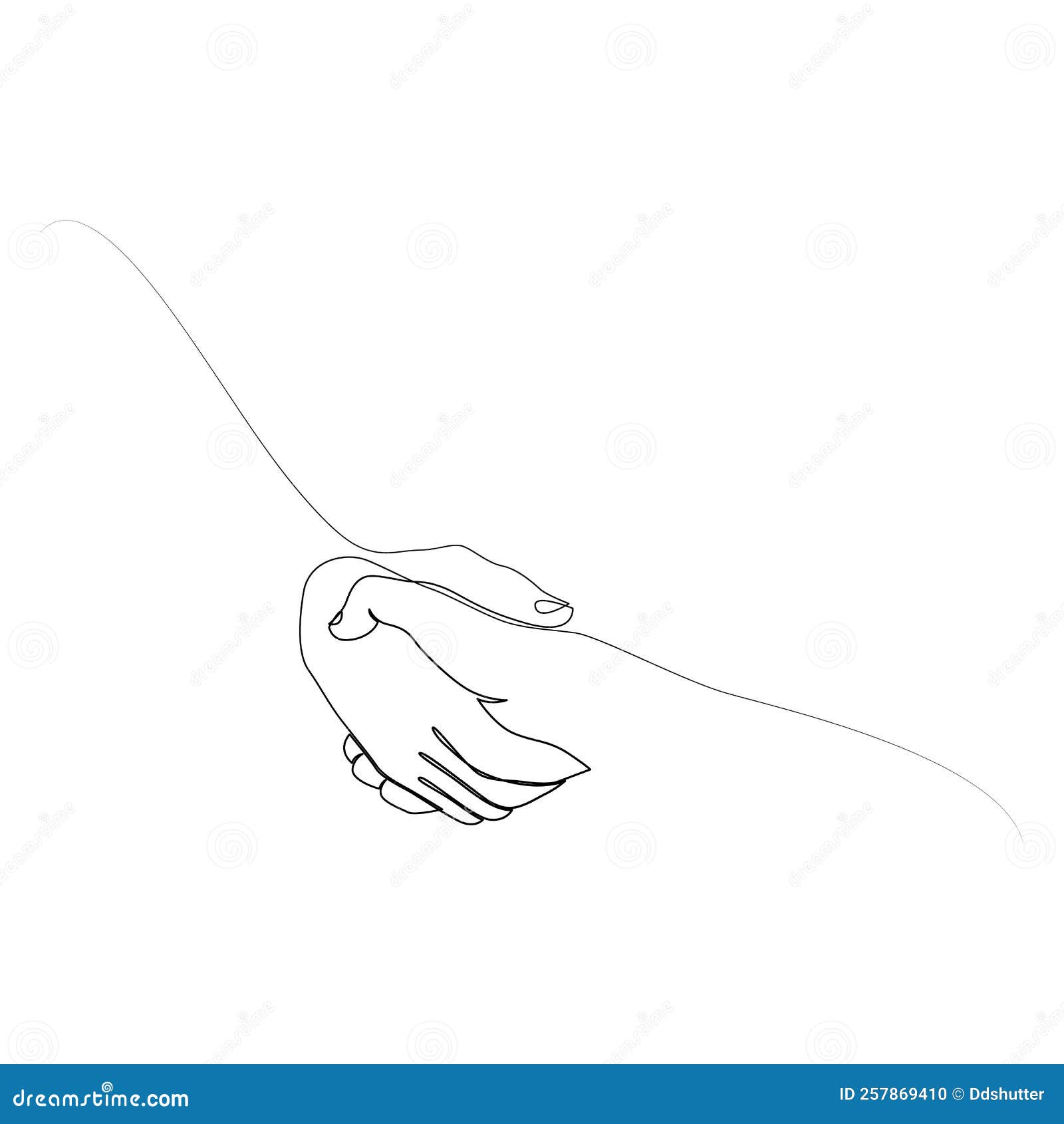 Continuous Line Drawing Helping Hand Concept. Gesture, Sign of Help and ...