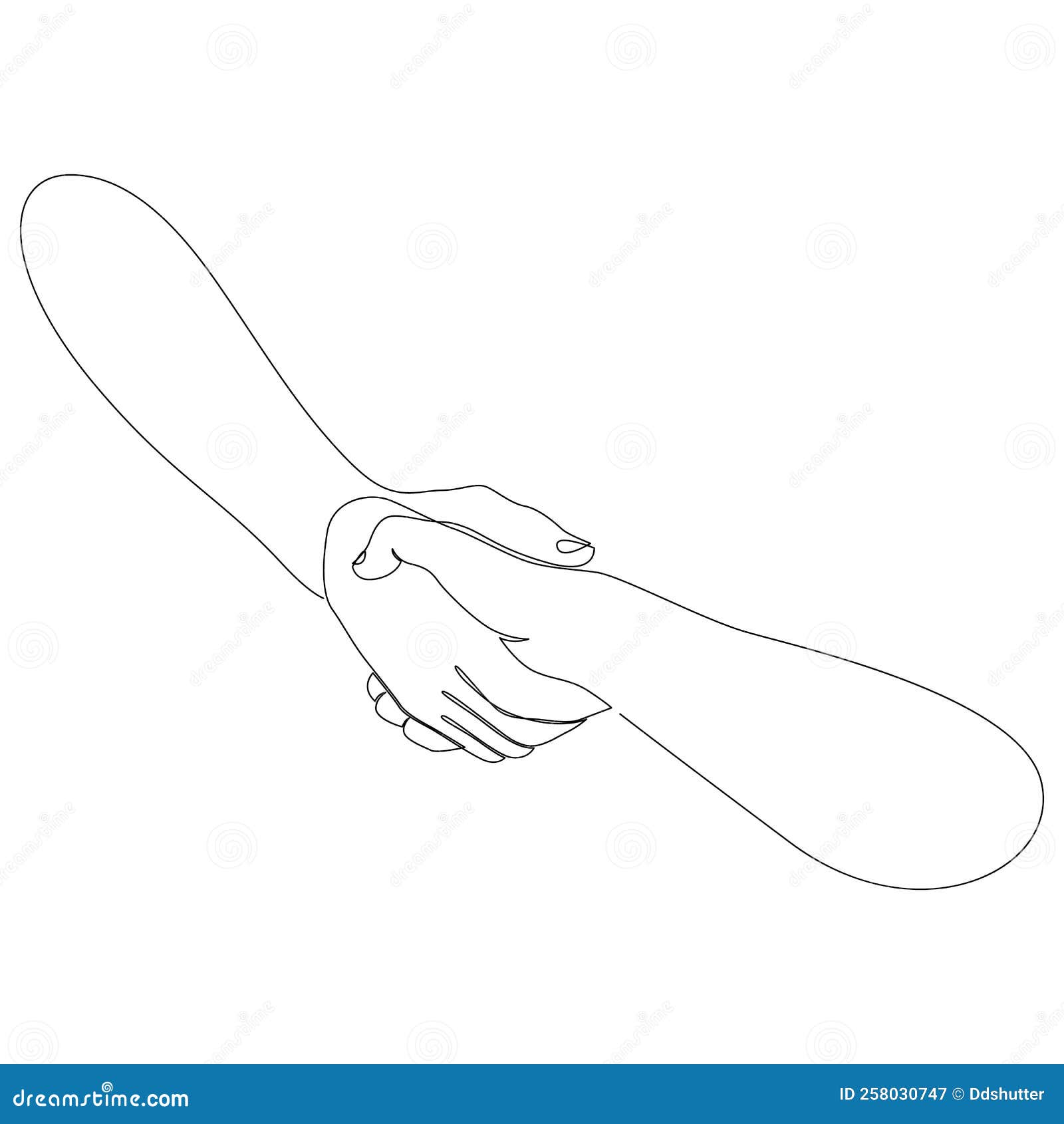 Continuous Line Drawing Helping Hand Concept. Gesture, Sign of Help and ...