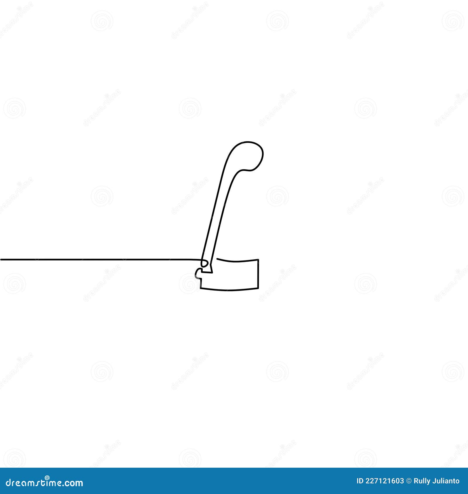 Simple line drawing of hoe stock vector. Illustration of garden - 227121603