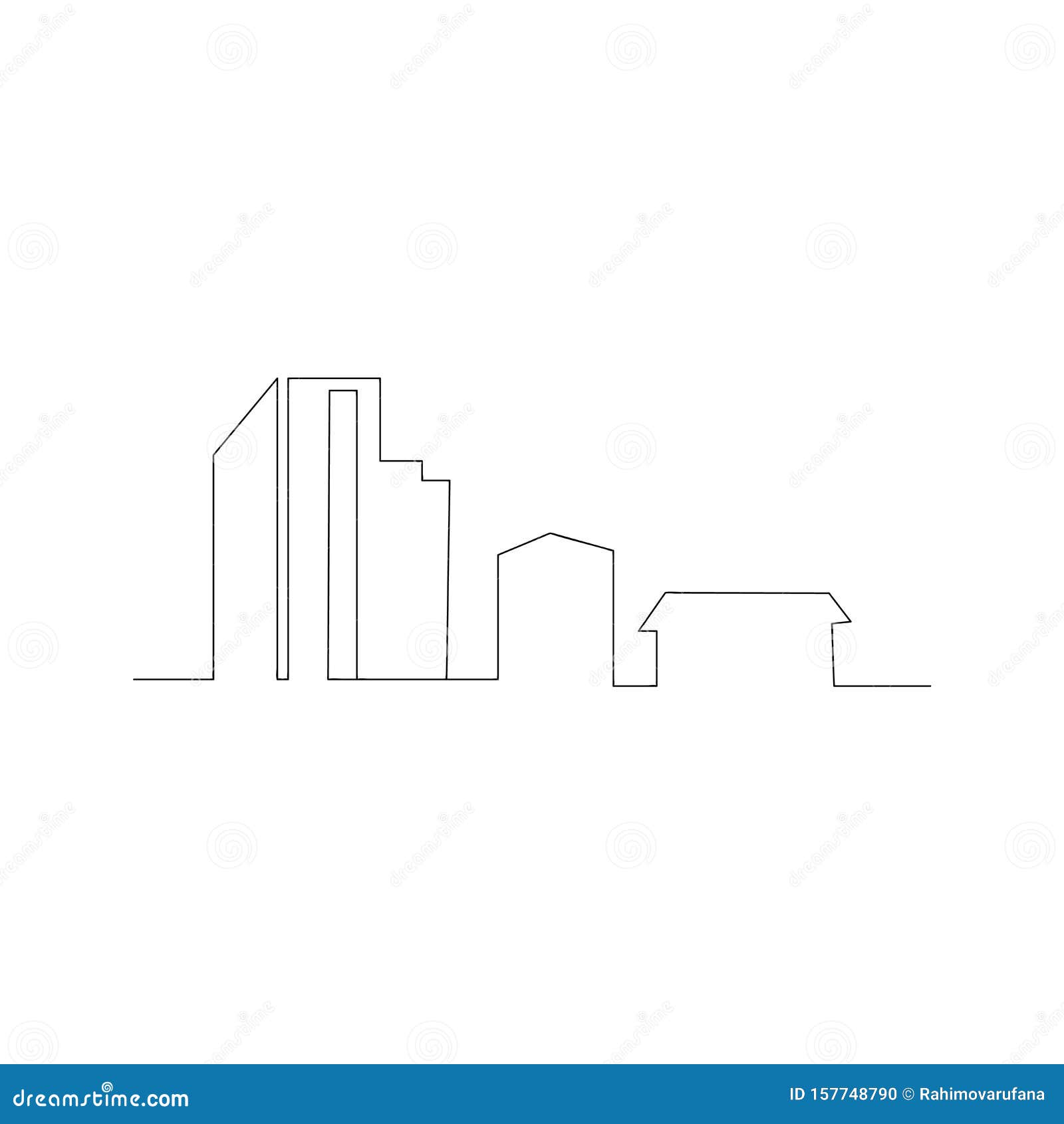 Continuous Line Drawing of House. Isolated Sketch Drawing of House Line ...