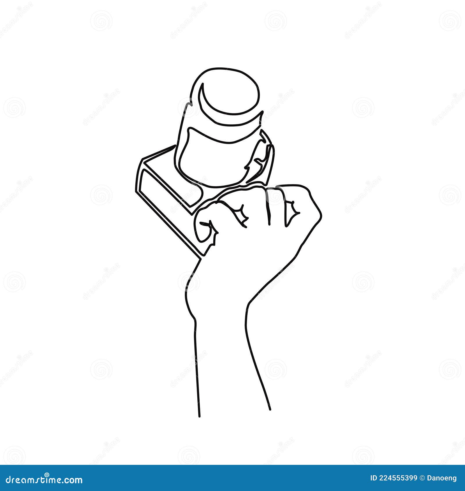 Continuous Line Drawing of Human Hand Holding Camera . Design Element ...