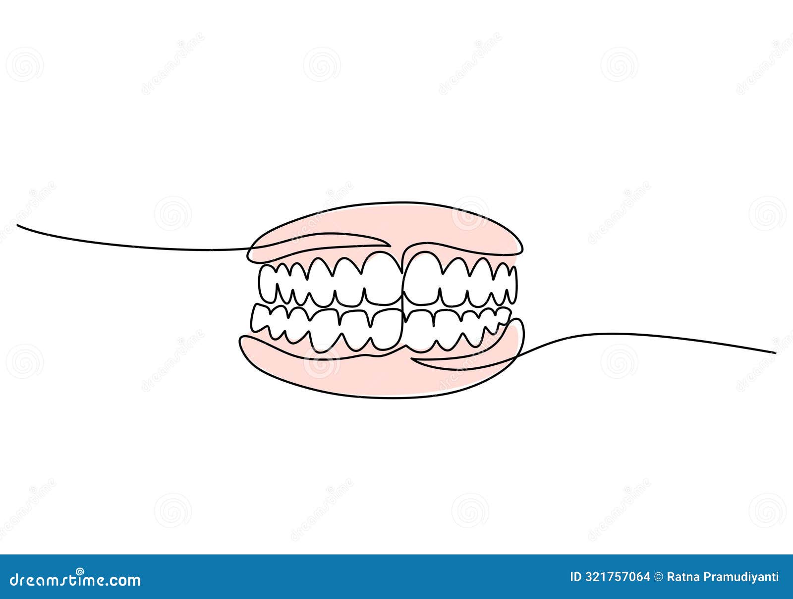 Continuous Line Drawing of Human Teeth Malocclusion Stock Vector ...