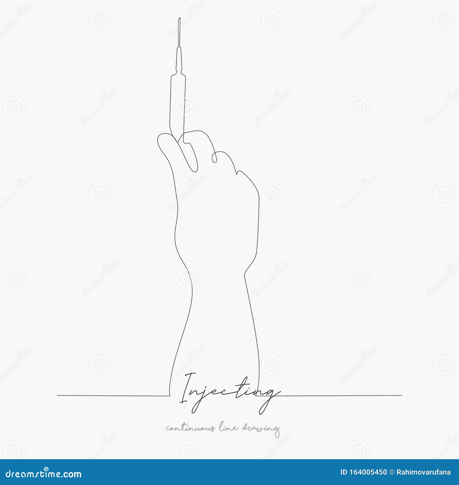 Continuous Line Drawing. Injecting. Simple Vector Illustration ...