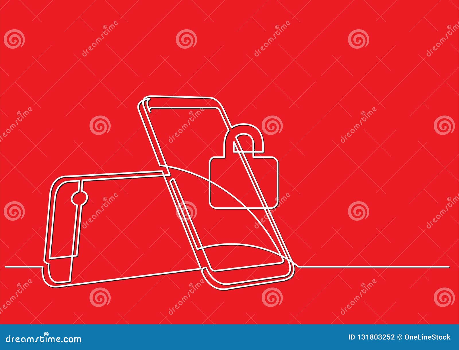 Continuous Line Drawing of Isolated Vector Object - Smart Phones with ...