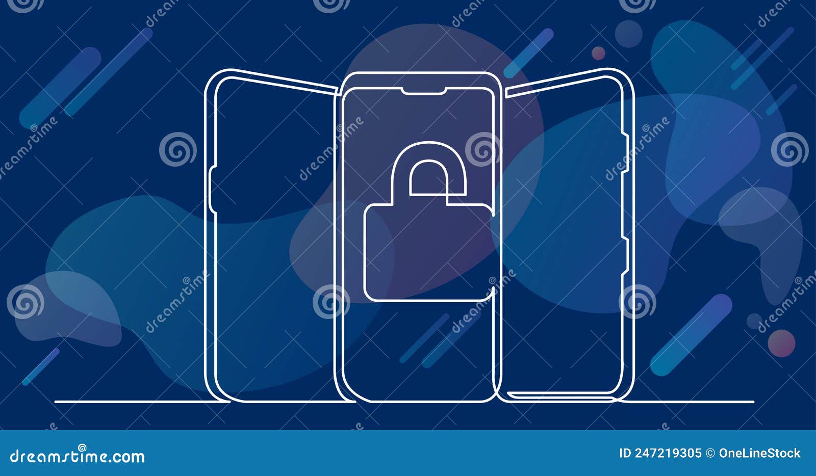 Continuous Line Drawing of Isolated Vector Object - Smart Phones with ...