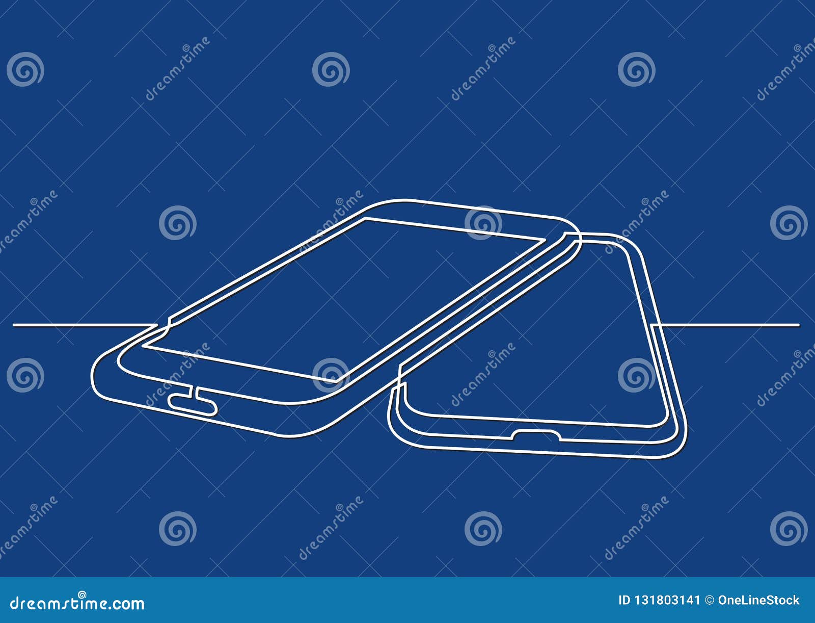Continuous Line Drawing of Isolated Vector Object - Two Big Mobile ...