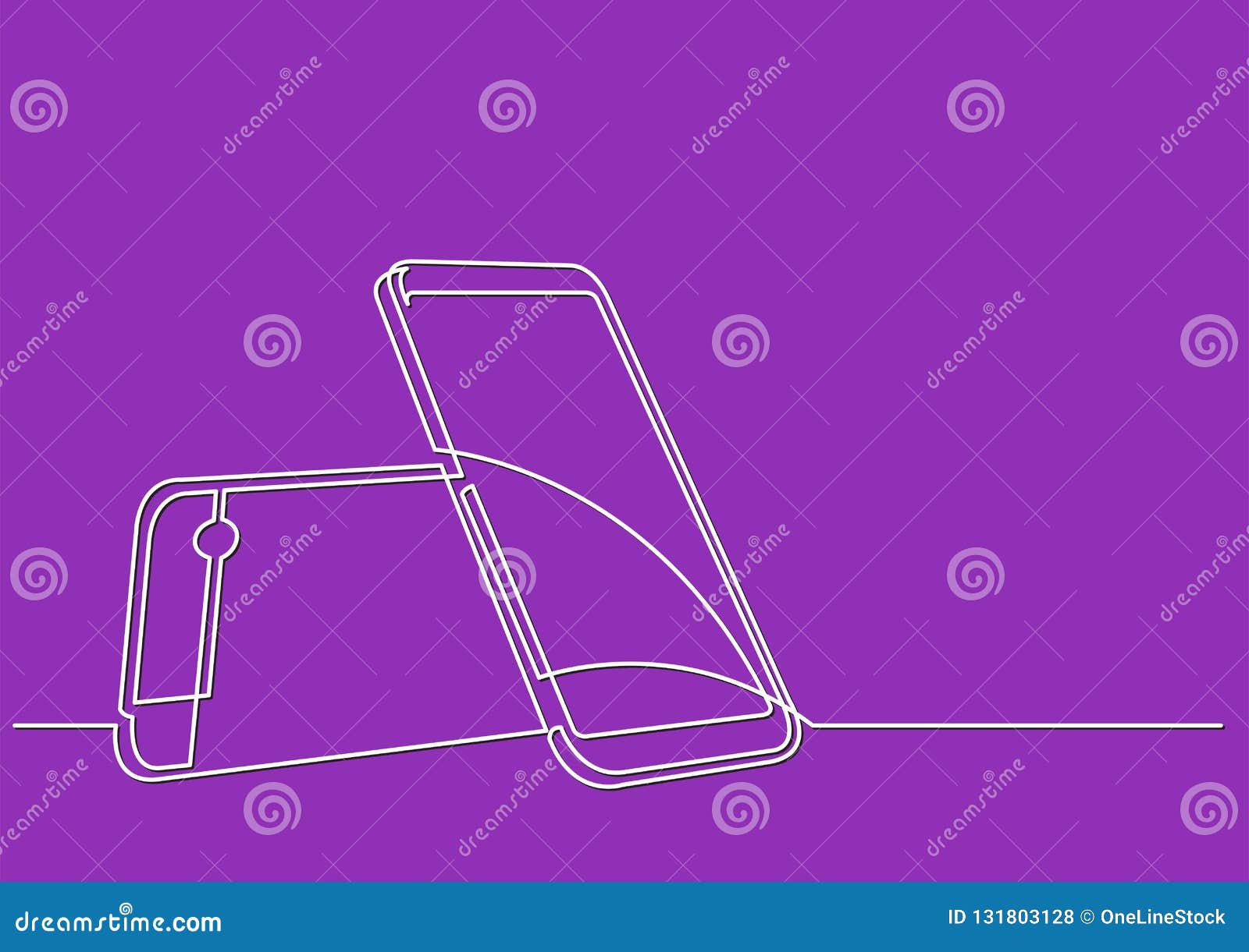 Continuous Line Drawing of Isolated Vector Object - Two Mobile Phones ...