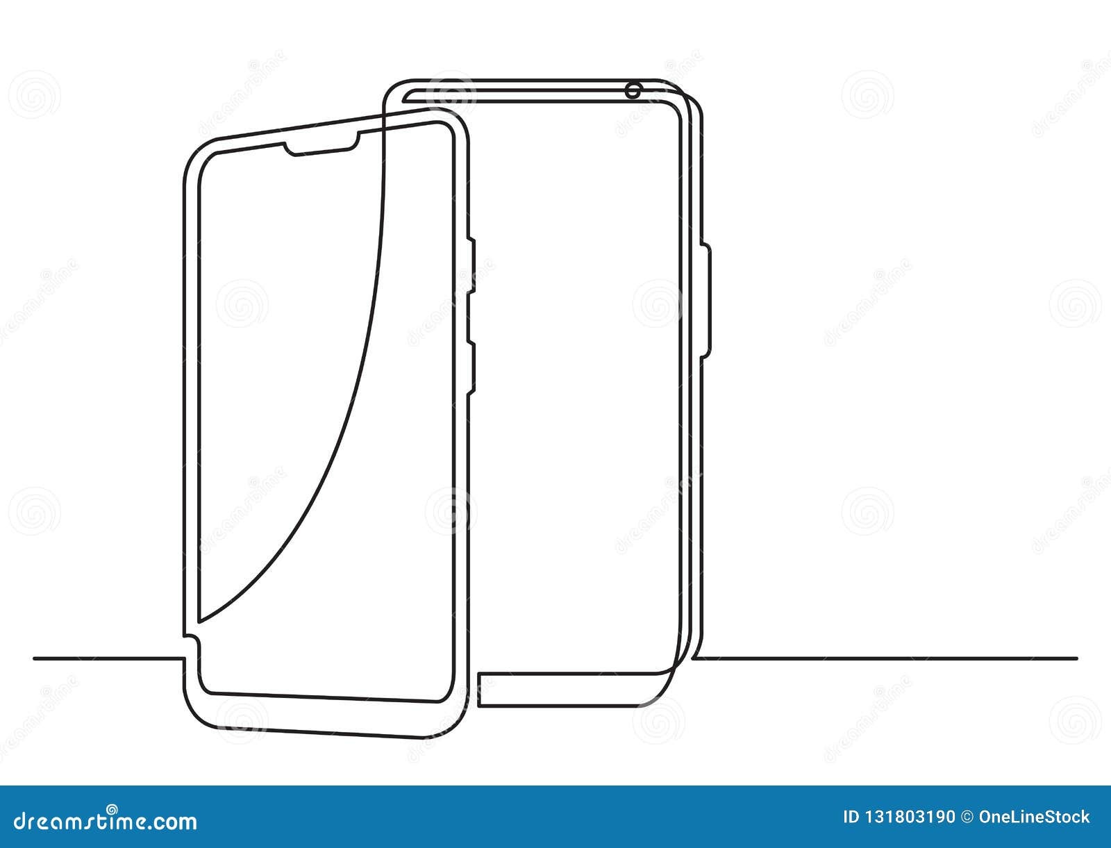 Continuous Line Drawing of Isolated Vector Objects - Two Modern Mobile ...