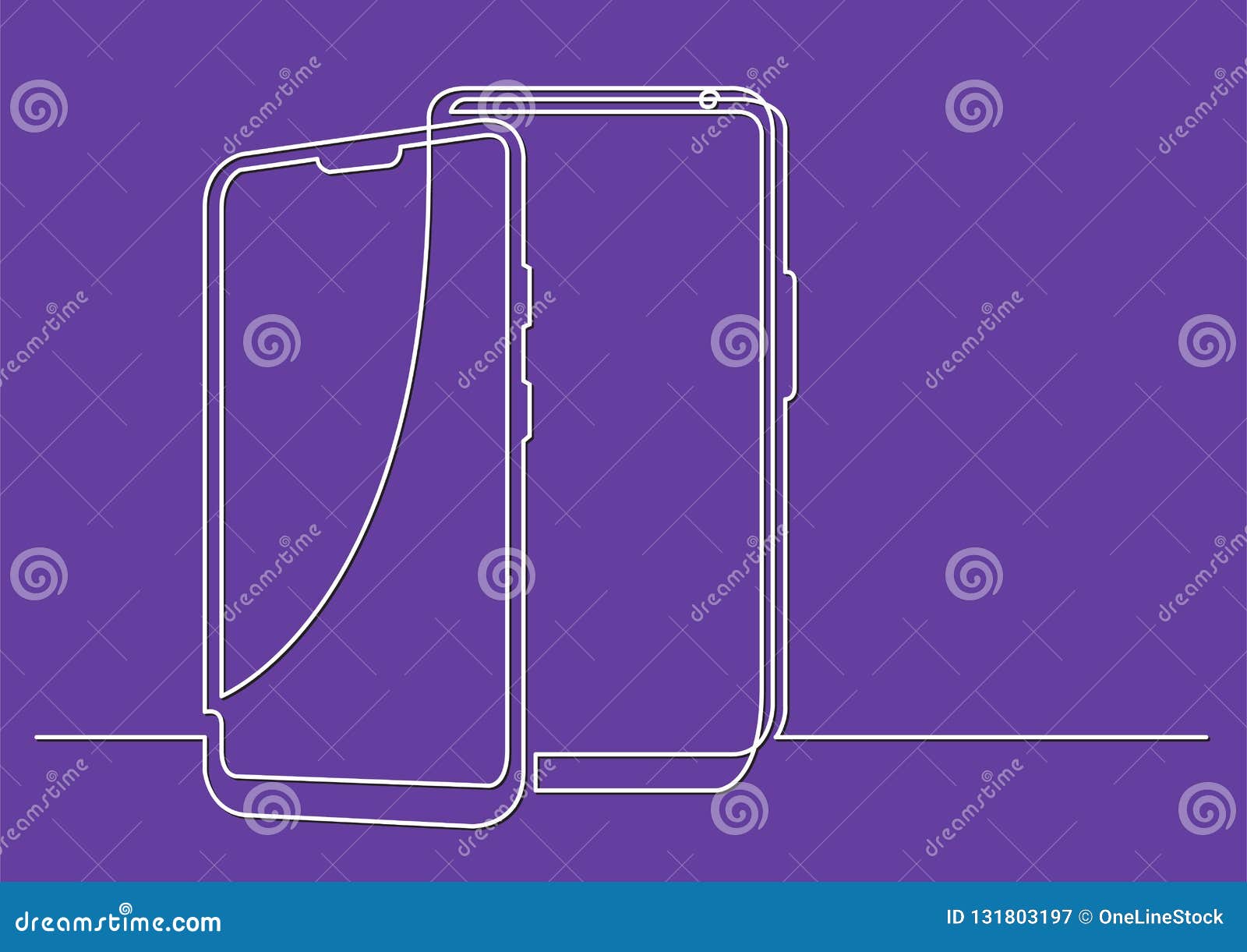 Continuous Line Drawing of Isolated Vector Objects - Two Modern Mobile ...