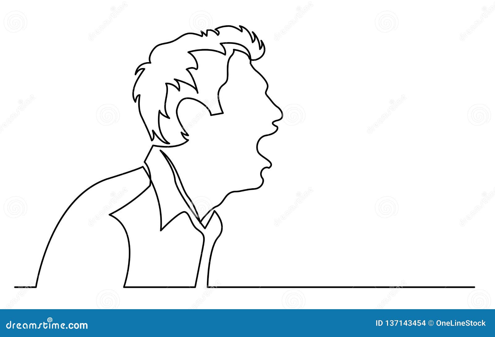 Screaming Profile Drawing