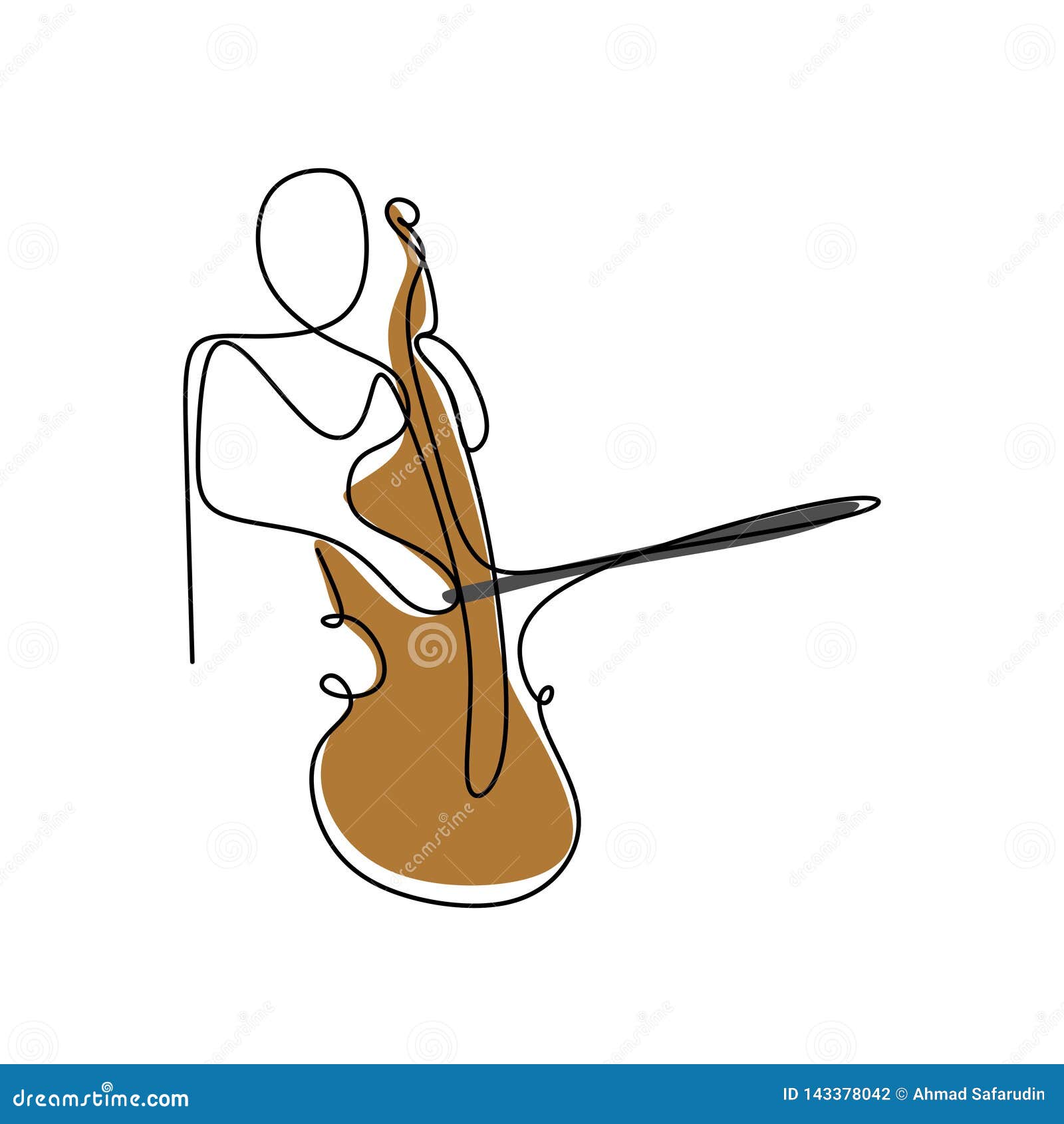 Continuous Line Drawing of a Jazz Instrument Stock Vector ...