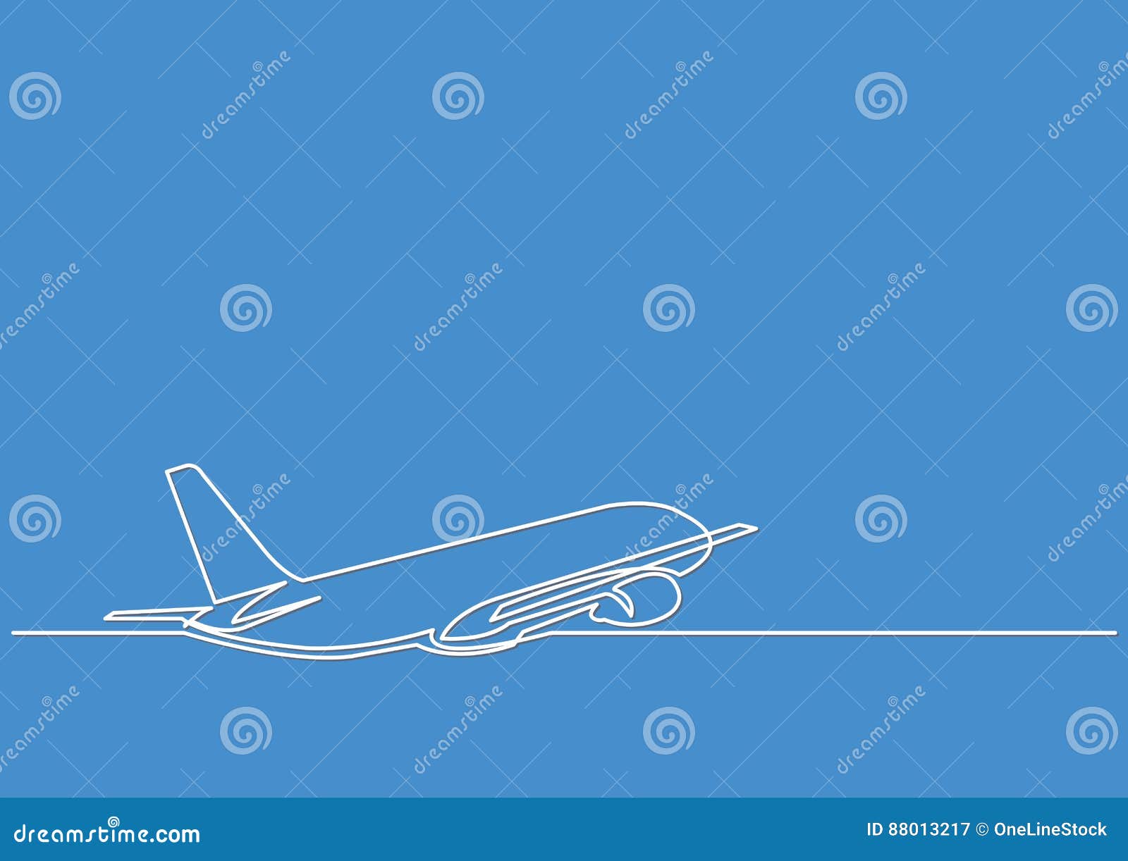 Continuous Line Drawing of Jet Plane Stock Vector - Illustration of ...