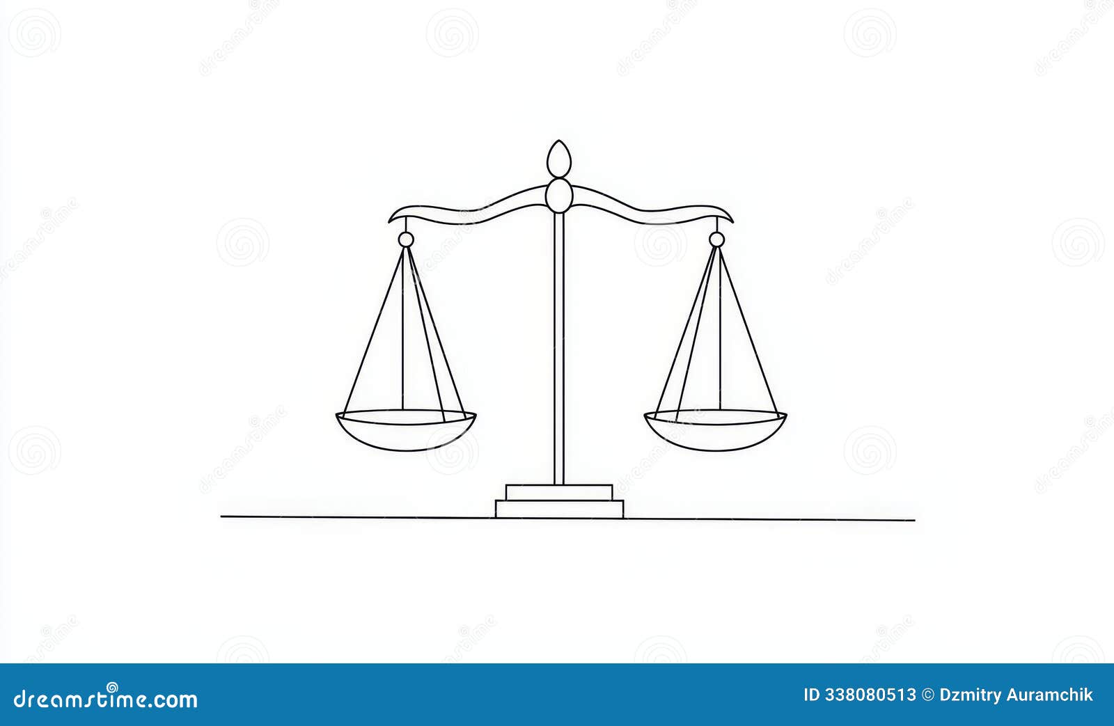 A Continuous Line Drawing of Judicial Scales on a White Background ...