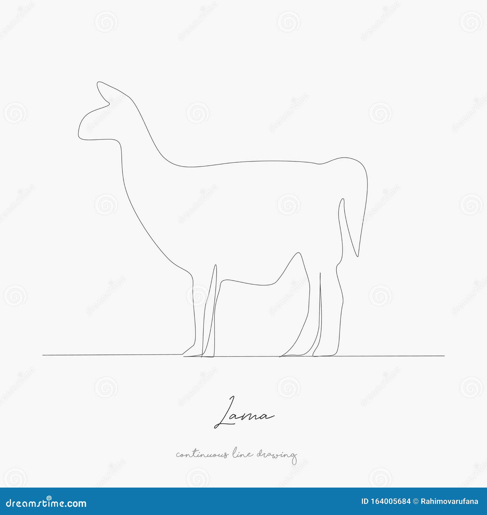 Continuous Line Drawing. Lama. Simple Vector Illustration. Lama Concept ...
