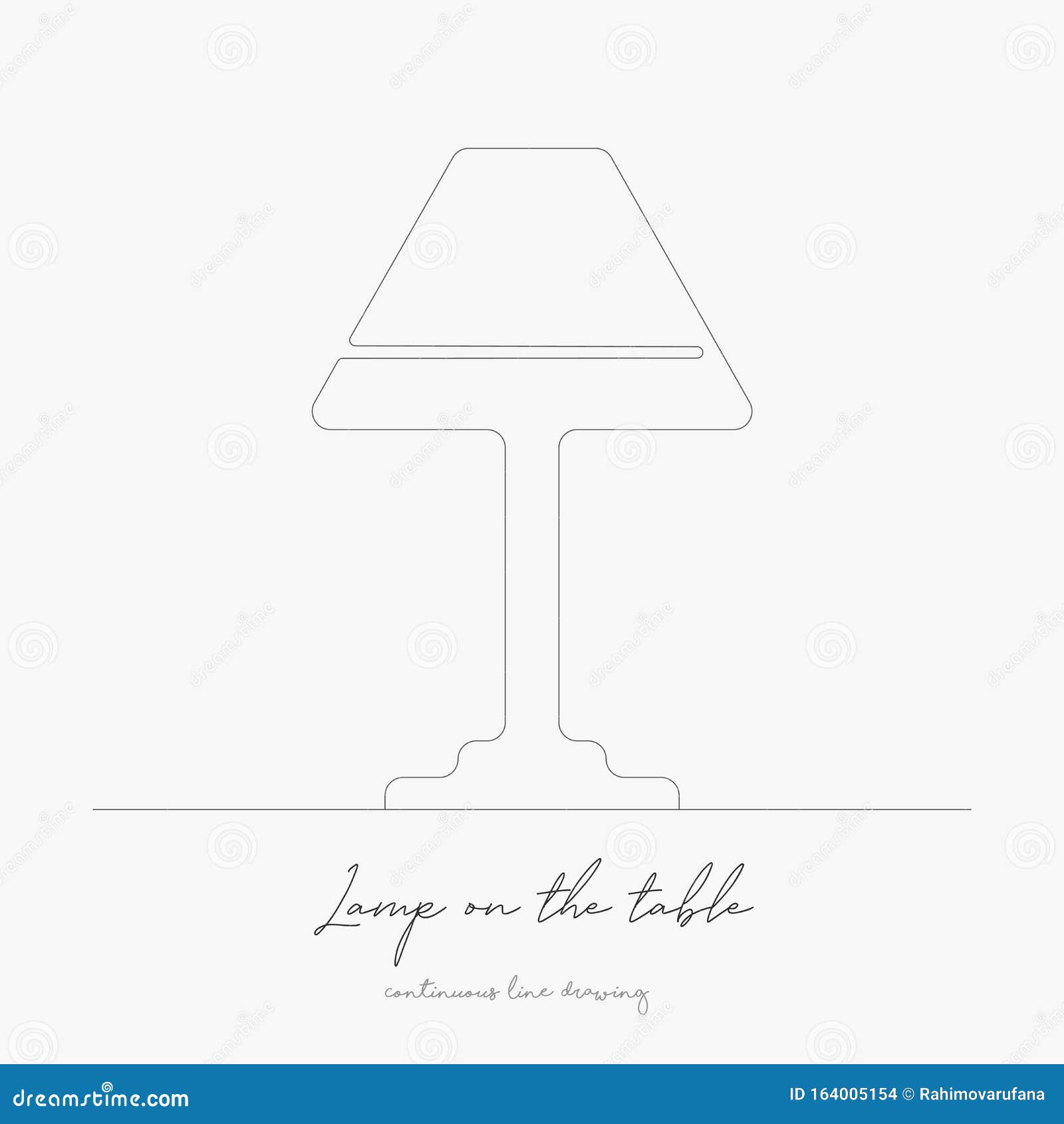 Continuous Line Drawing. Lamp on the Table. Simple Vector Illustration ...