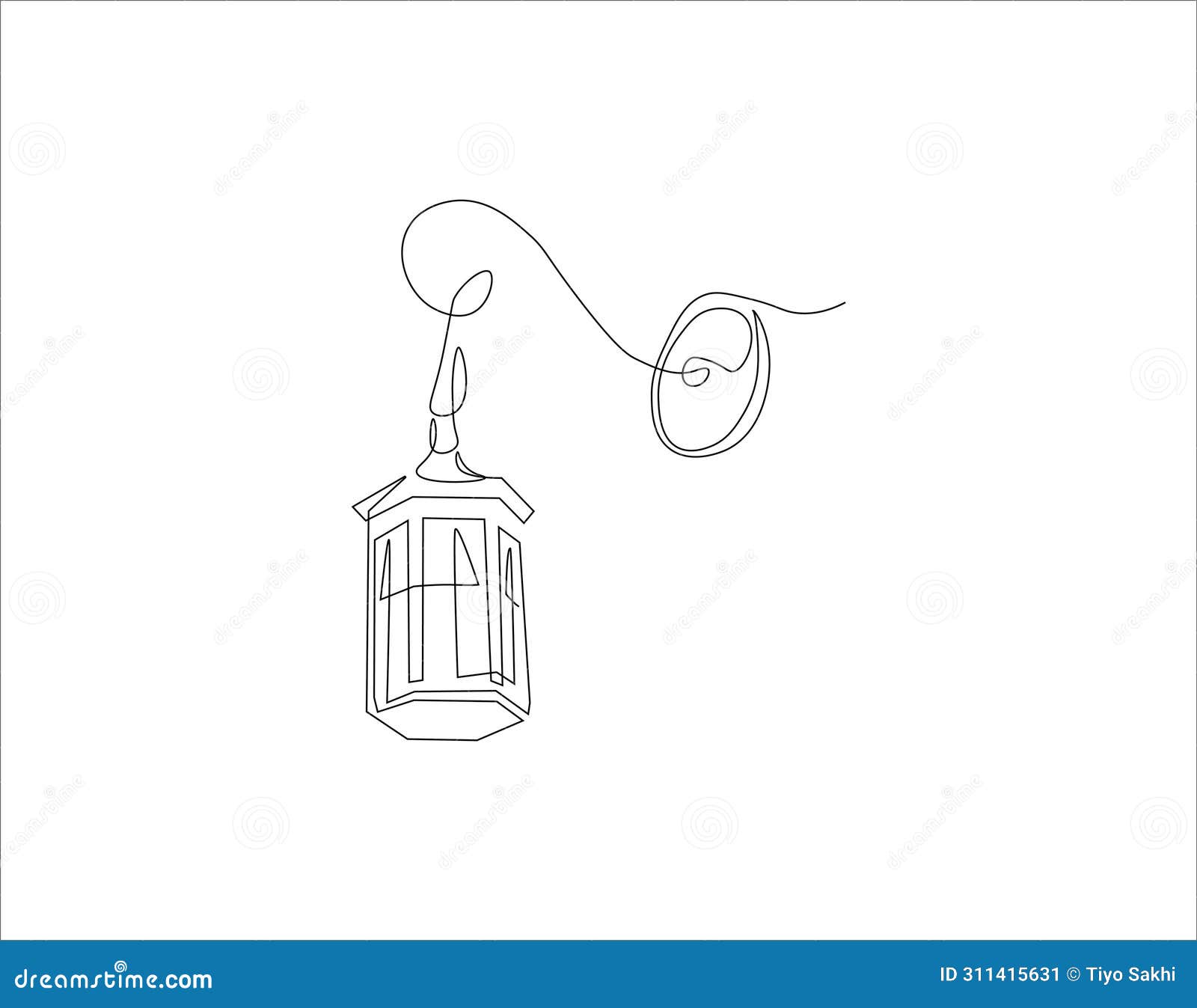Continuous Line Drawing of Lantern. One Line of Lantern. Lantern Light ...