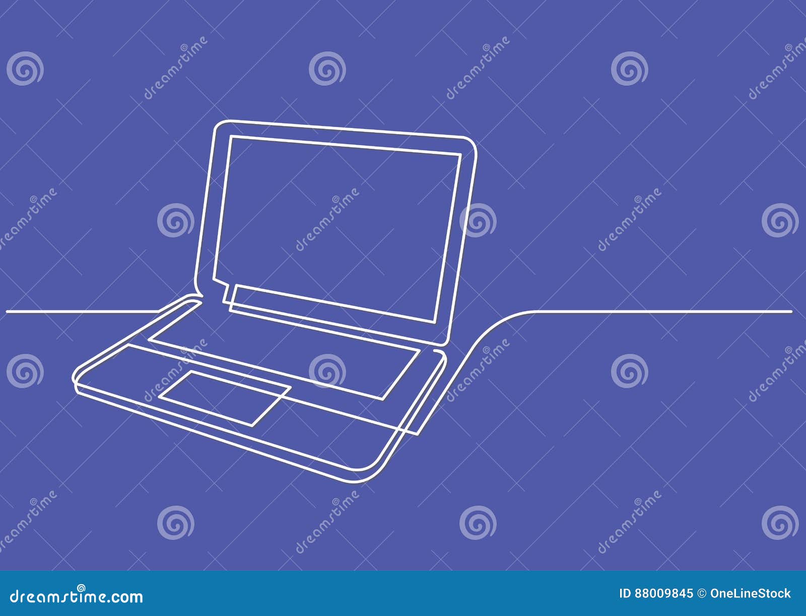 Continuous Line Drawing of Laptop Computer Stock Vector - Illustration ...