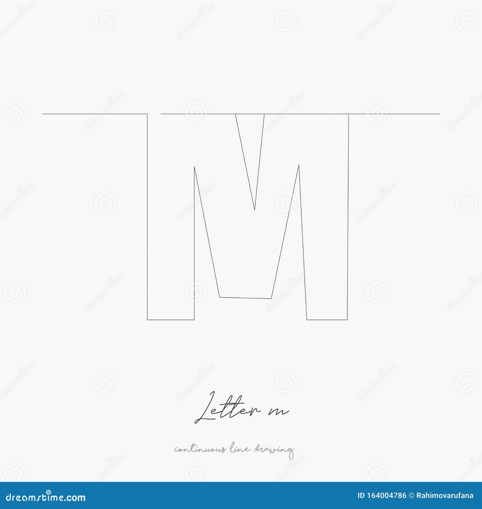 Continuous Line Drawing. Letter M. Simple Vector Illustration. Letter M ...
