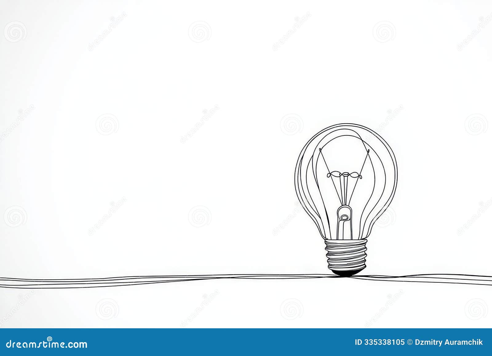 A Continuous Line Drawing of a Light Bulb. Concept of Idea Emergence ...